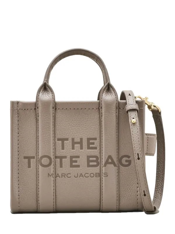 Marc Jacobs Leather Crossbody Tote Bag - Grey