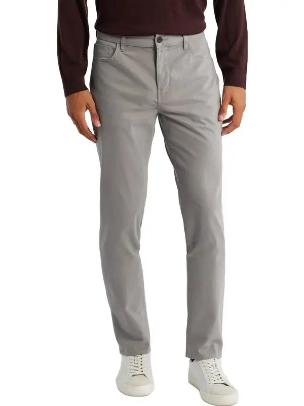 Vince Dylan Slim Fit Peached Stretch Cotton Pants - Mouse