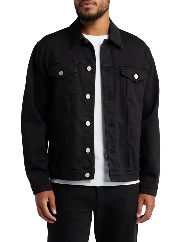 FRAME Heritage Denim Trucker Jacket - Noir