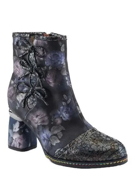 SPRING STEP SHOES Carre Cap Toe Bootie - Black Multi