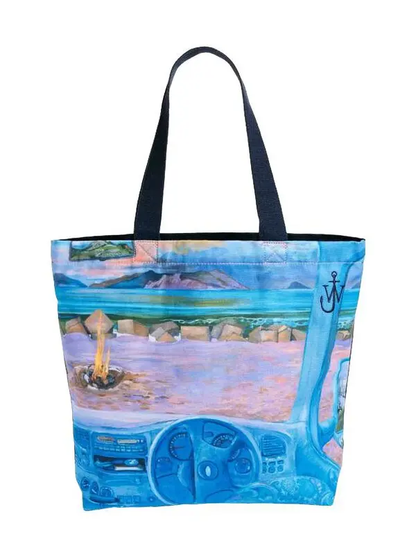 JW Anderson Camper Print Canvas Tote - Blue