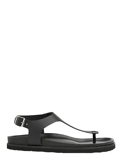 Whistles Simmi Flat Leather Sandals - Black