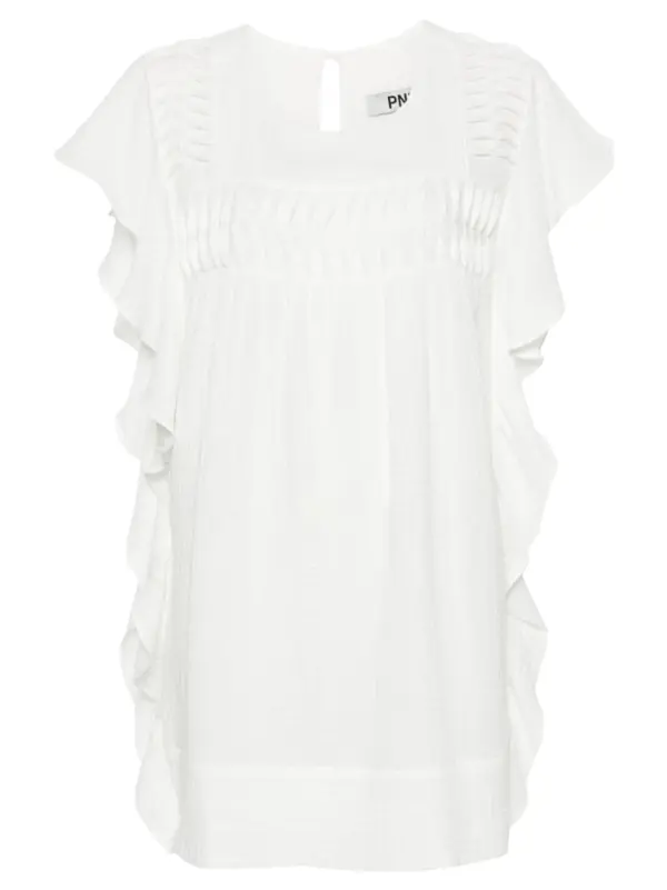 PNK Ruffled Mini Dress - White
