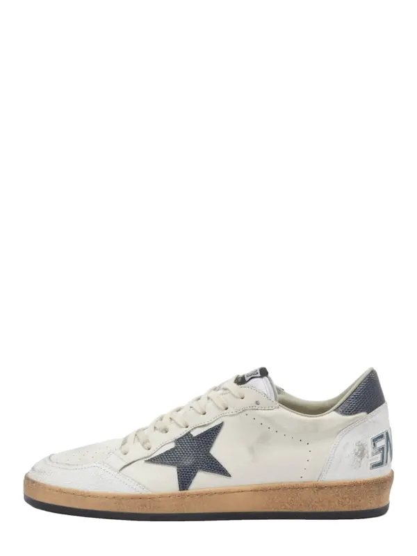 Golden Goose Ball Star Leather Sneakers - White/dusty Blue