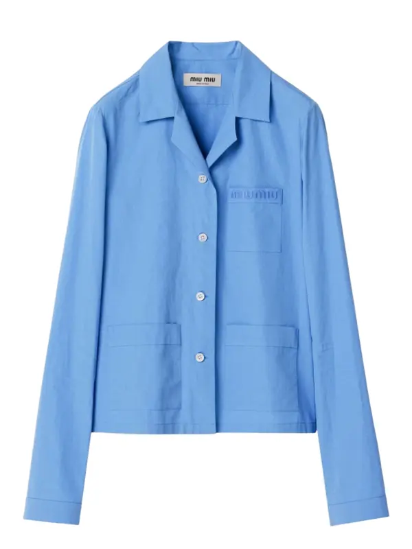 Miu Miu Cotton Poplin Shirt - Blue