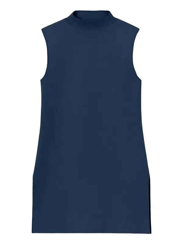 Lafayette 148 New York Matte Crepe Mockneck Tunic - Lido Blue