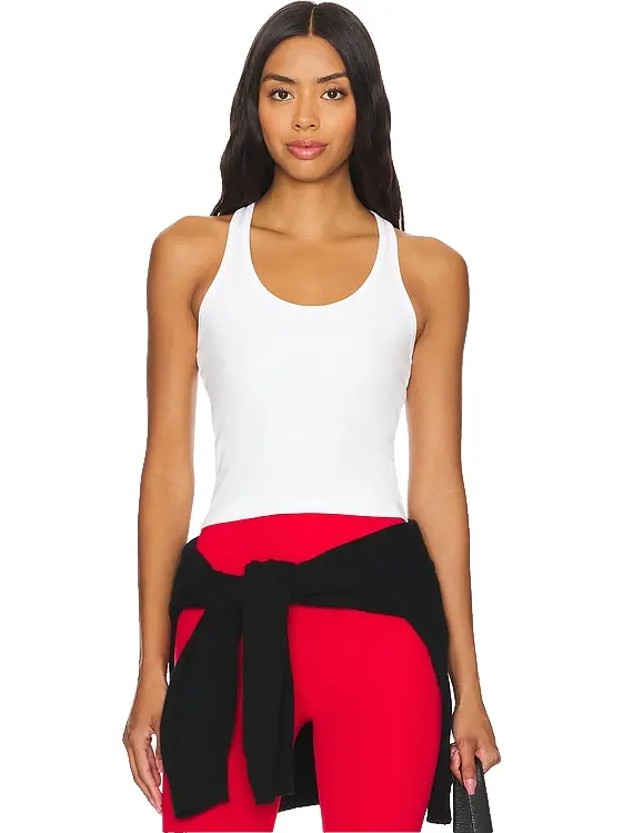 Splits59 Ashby Rib Crop Top - White