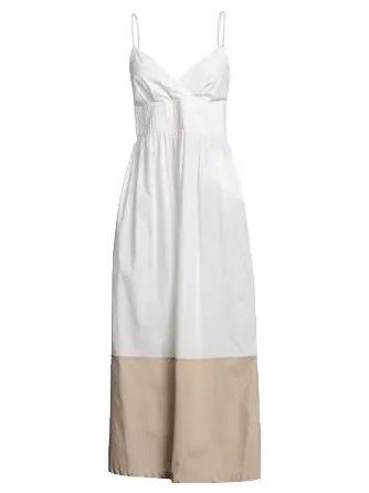 Alpha Studio Cotton Blend Midi Dress - White