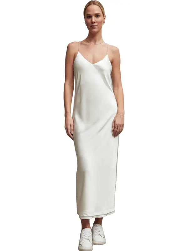 Carbon38 Satin Slip Dress - Ivory