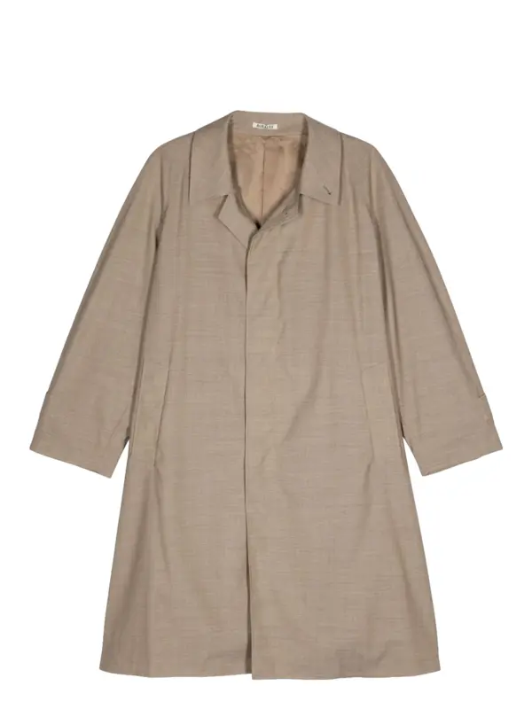 Auralee Single-breasted Wool Coat - Neutrals