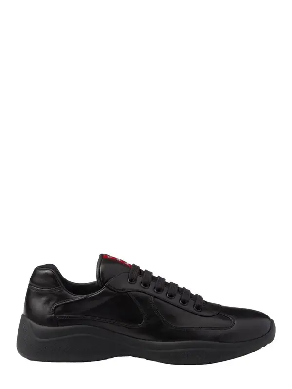 Prada America's Cup Leather Sneakers - Black