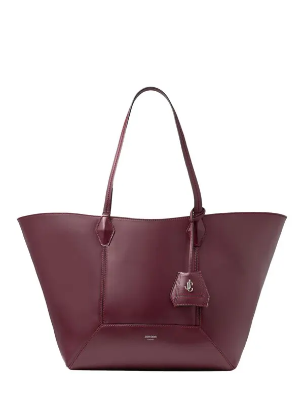 JIMMY CHOO Diamond Medium Leather Tote Bag - Garnet/garnet
