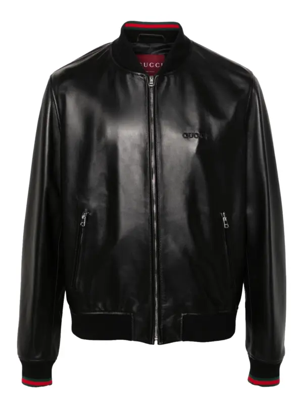 Gucci Logo-embroidered Bomber Jacket - Black