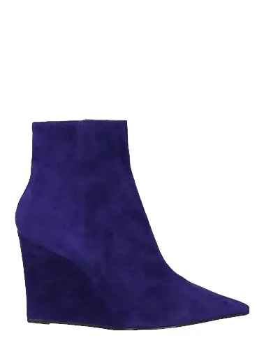 Lola Cruz Leather Ankle Boots - Purple