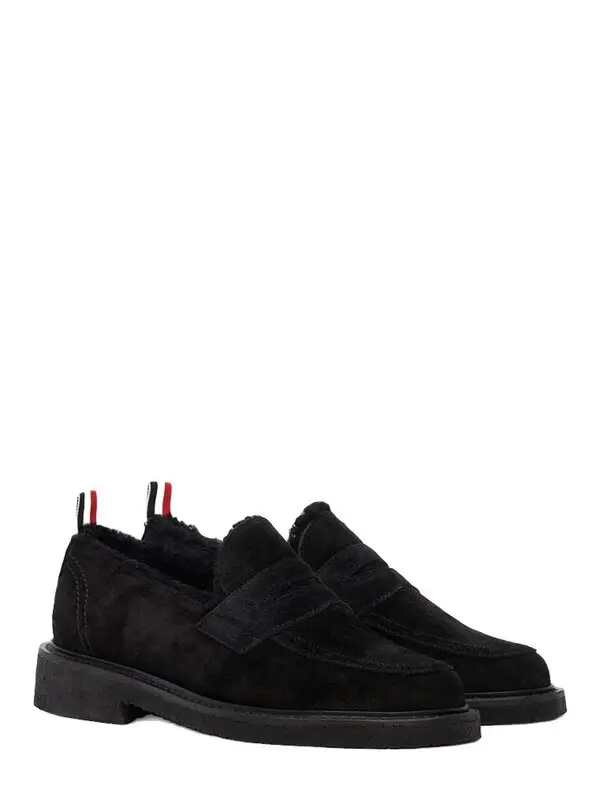 Thom Browne Suede Penny Loafer - Black