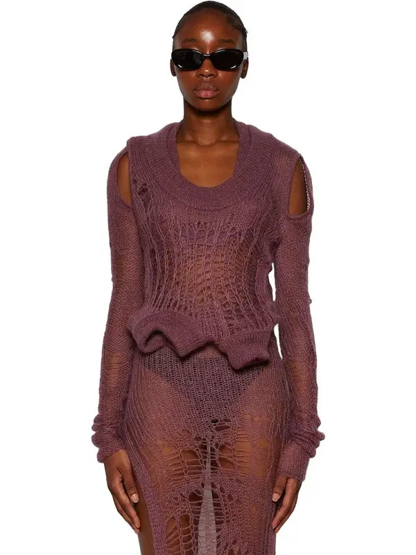 Rick Owens Spider Banana Knit Sweater - Thulian