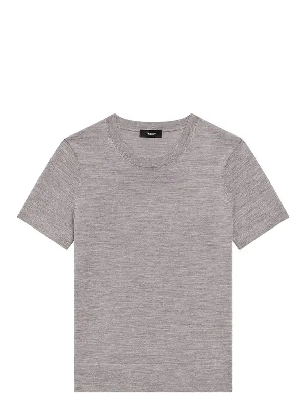 Theory Regal Merino Wool T-shirt - Cool Heather Grey