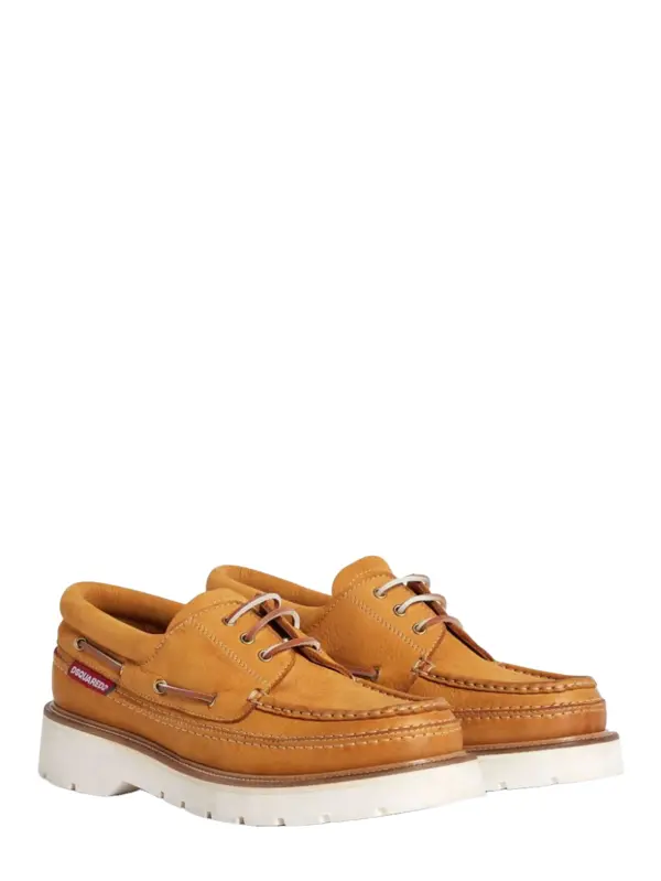 Dsquared2 Lace-up Leather Boat Shoes - Neutrals