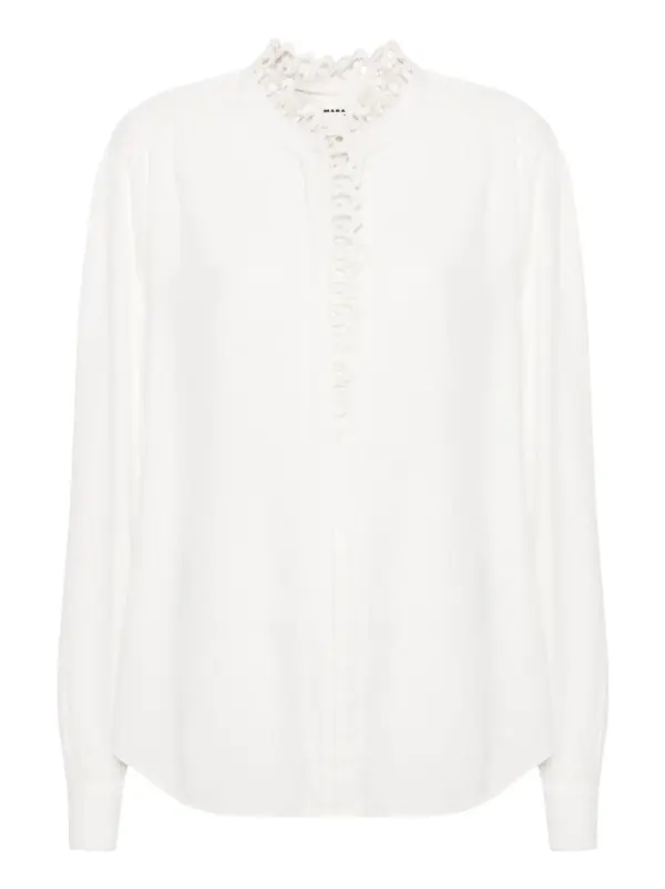 MARANT ETOILE Estela Broderie Anglaise-trim Shirt - White