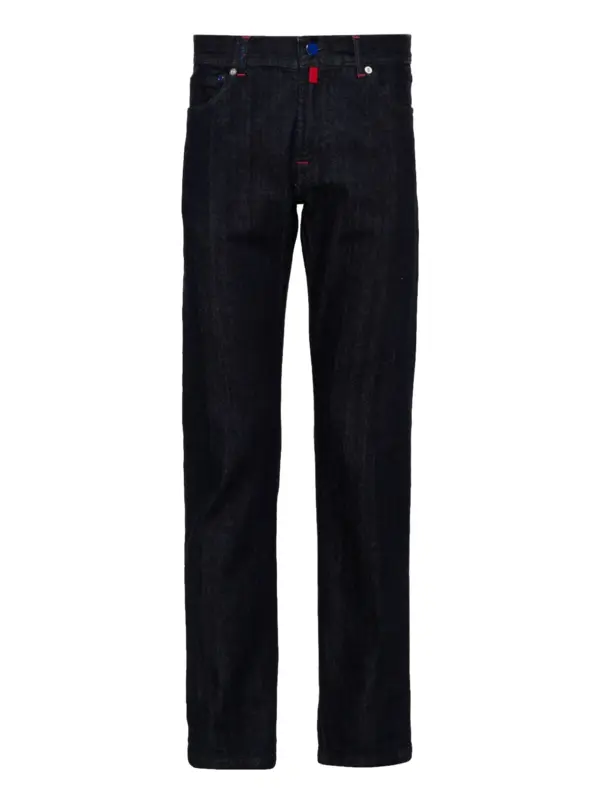 Kiton Logo-patch Jeans - Blue