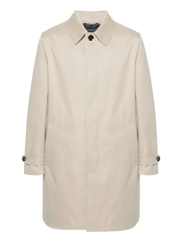 Brioni Cotton Coat - Neutrals