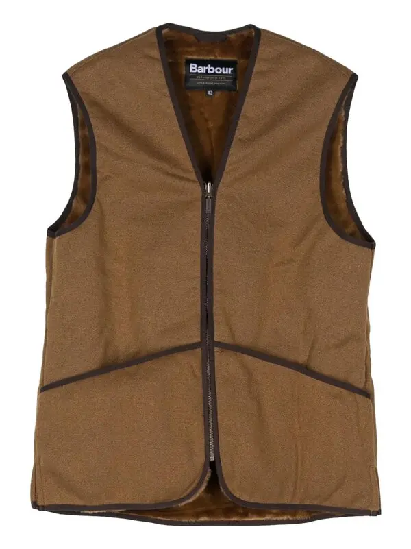 Barbour Sleeveless Gilet With Contrasting Trim - Brown