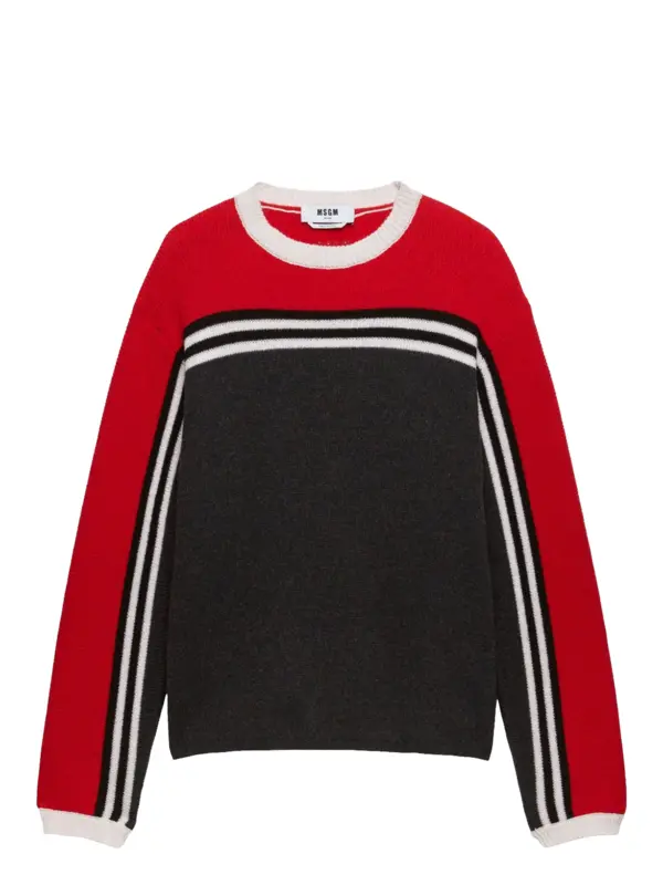 MSGM Colour Block Striped Jumper - Grey