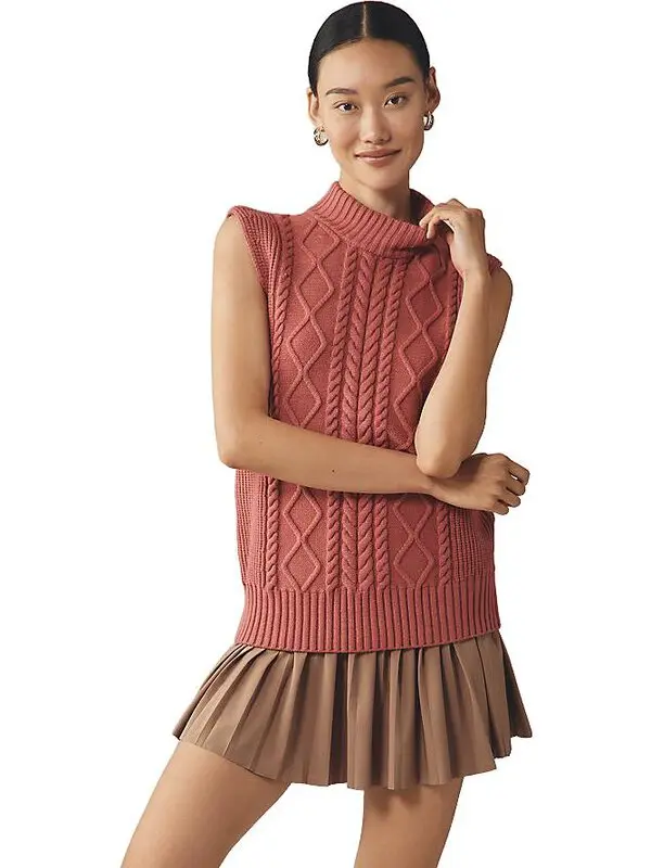 Varley Joliette Roll-neck Sweater Vest - Mauvewood