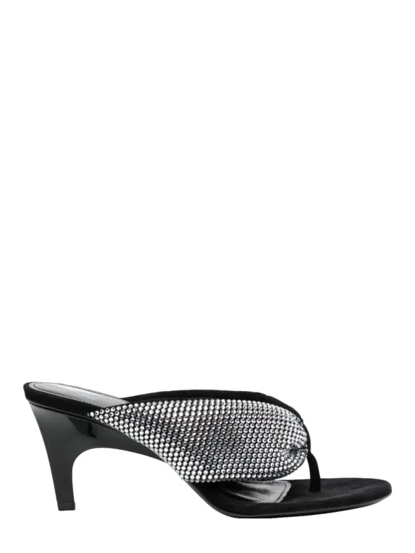 Attico Strass Embellished Thong Sandals - Silver