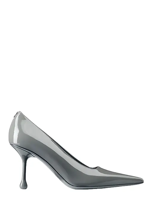 JIMMY CHOO Ixia 80 Logo-embellished Heeled Courts - Storm