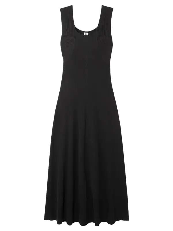 BY MALENE BIRGER Lilo Ribbed-knit Midi Dress - Black