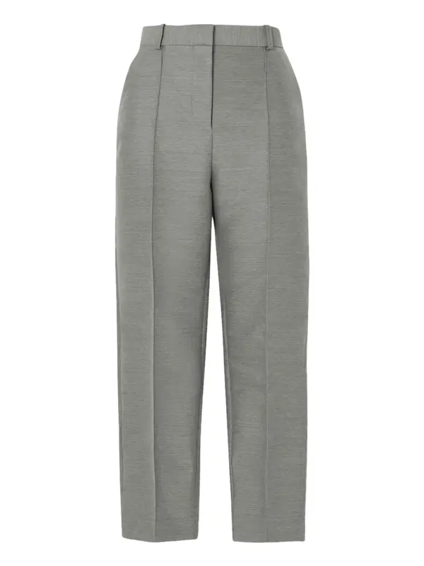 TOTÊME Pleated Tapered Woven Pants - Gray