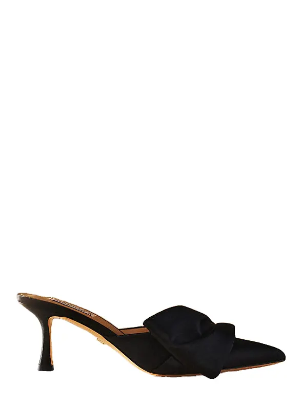 Badgley Mischka Alaya Pointed-toe Kitten-heel Mules - Black