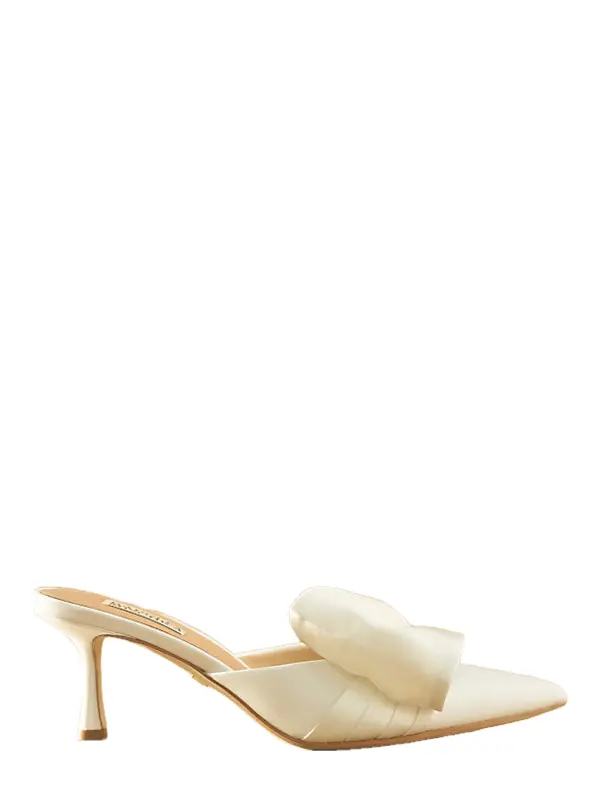 Badgley Mischka Alaya Pointed-toe Kitten-heel Mules - White