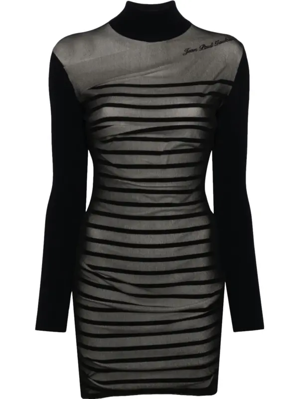Jean Paul Gaultier Striped Mini Dress - Blue