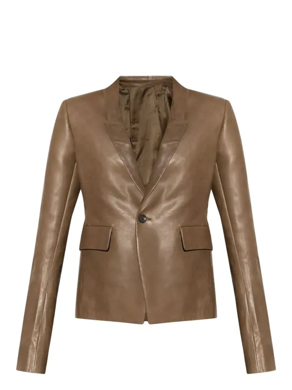 Rick Owens Leather Blazer - Brown