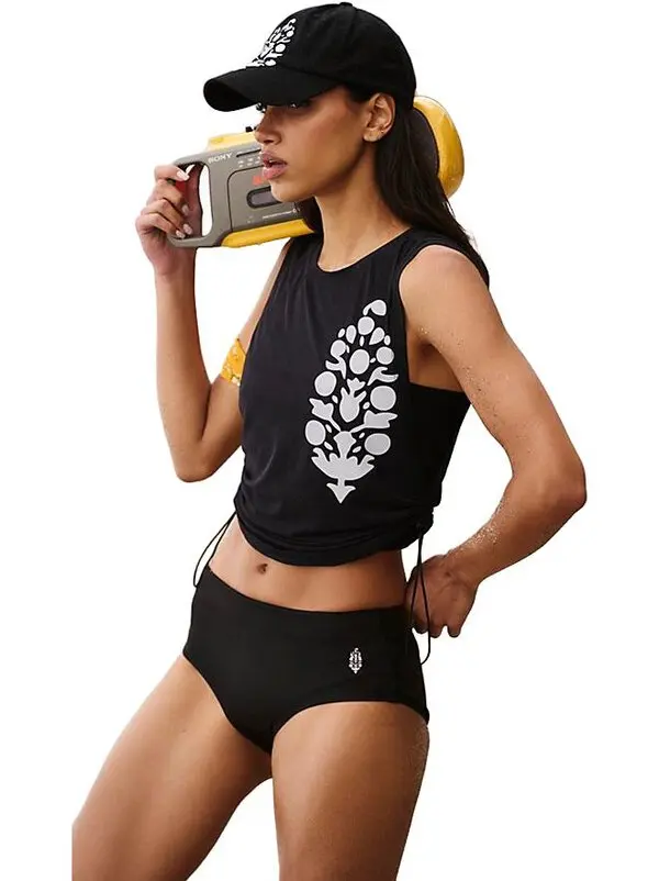 Free People Tempo Sport Mode Logo Muscle Tank - Black