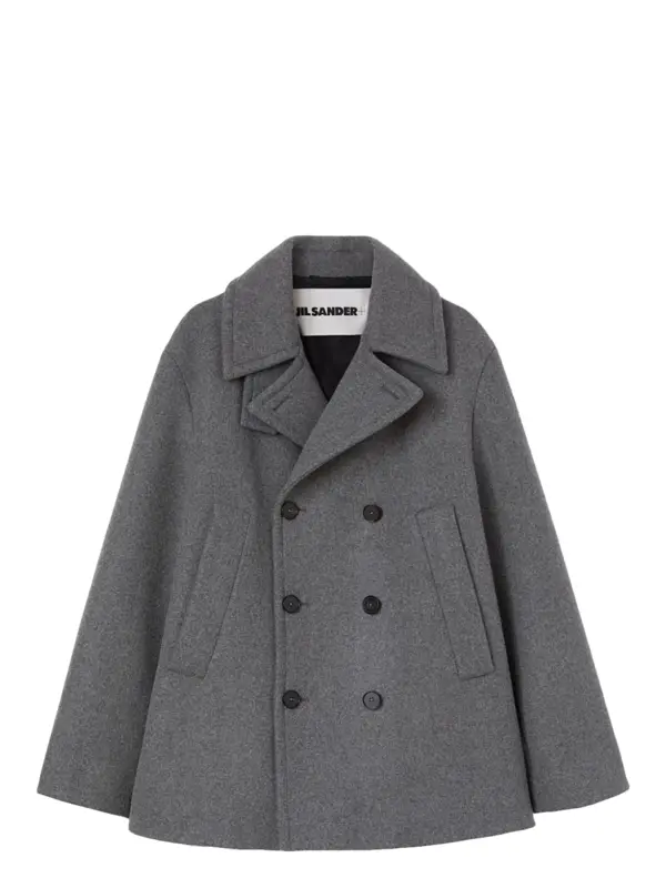 JIL SANDER Double-breasted Wool Coat - Grey