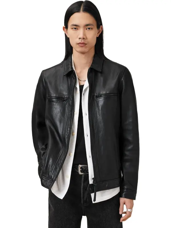 All Saints Luck Leather Jacket - Black