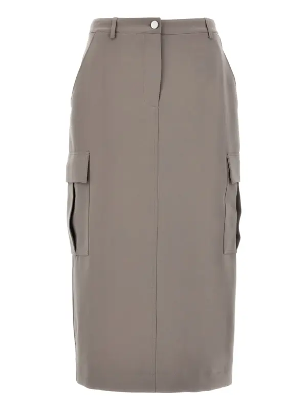 Theory Relaxed Cargo Acetate Skirt - Gray