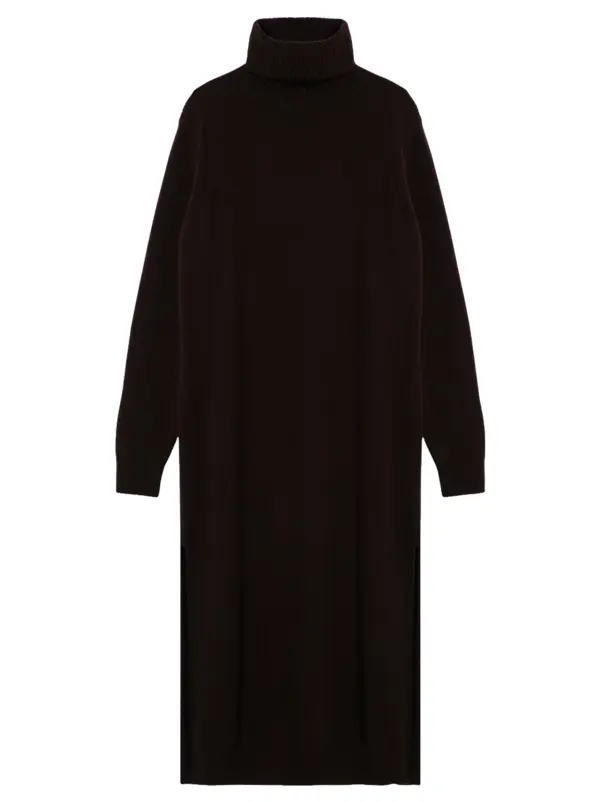 ROBERTO COLLINA Cashmere Blend Turtleneck Dress - Brown