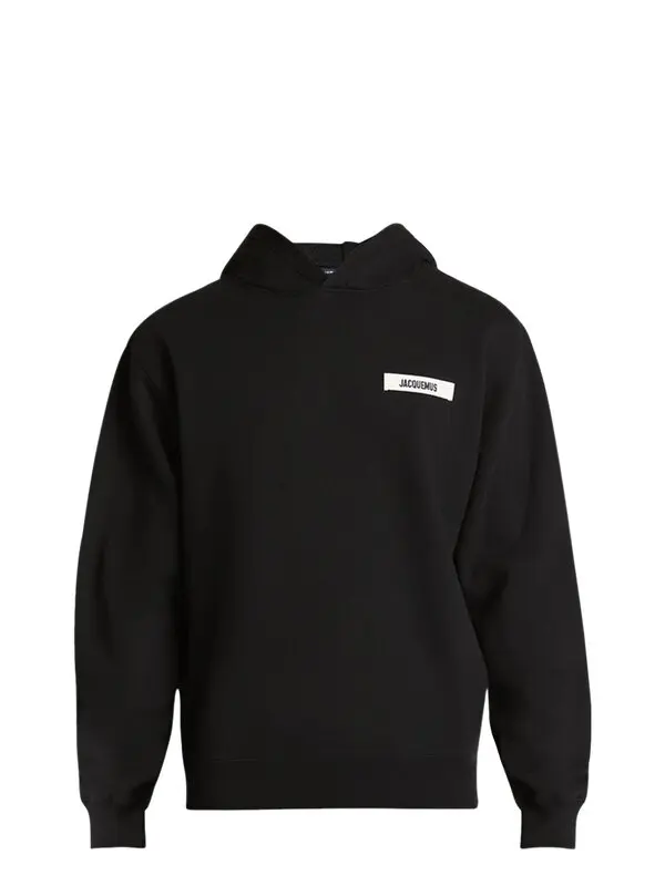Jacquemus Grosgrain Logo Hoodie - Black