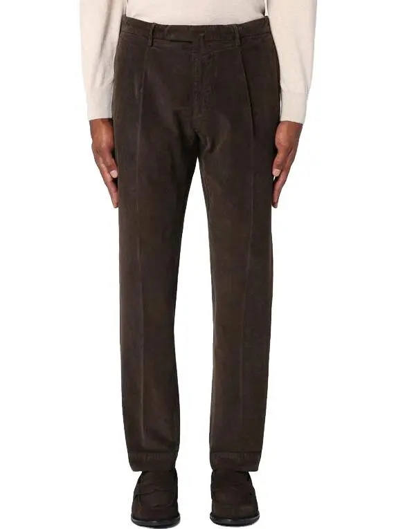 SANTANIELLO Corduroy Trousers - Brown