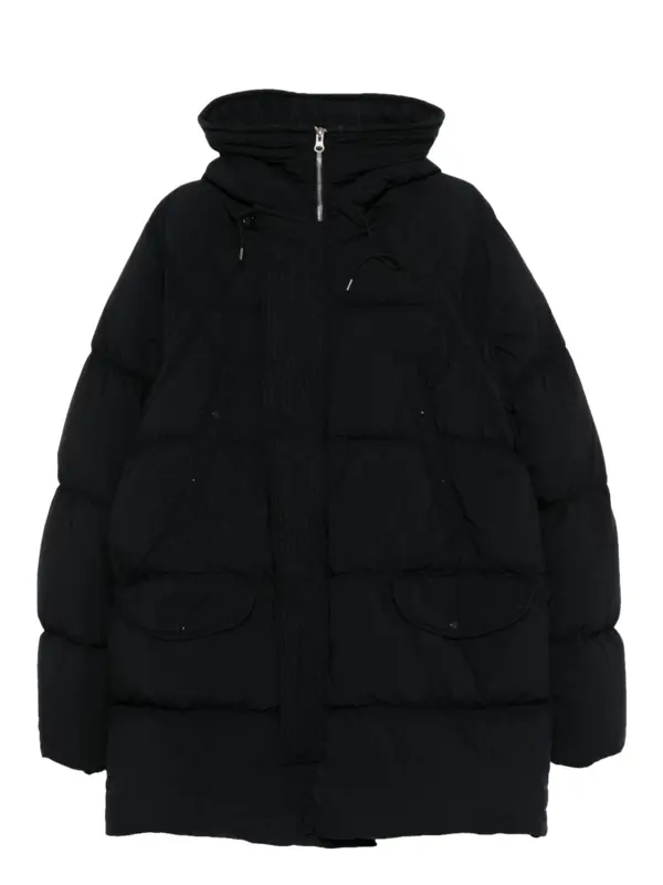 TEN C Puffer Parka Coat - Black