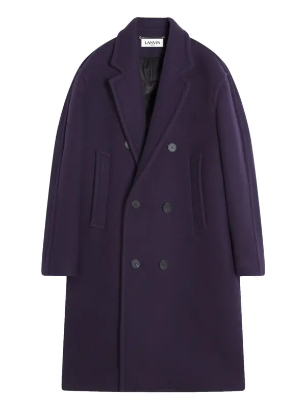 LANVIN Double-breasted Wool Coat - Purple