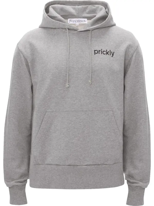 JW Anderson Prickly Slogan-print Hoodie - Grey
