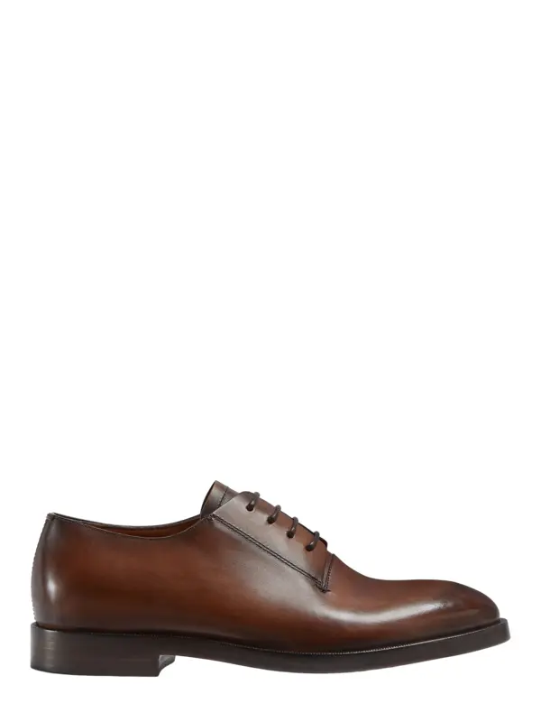 Zegna Torino Leather Derby Shoes - Light Brown