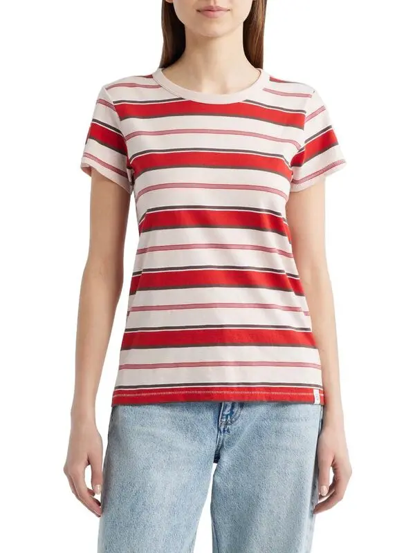 Rag & Bone Slub Stripe T-shirt - Pnkmt