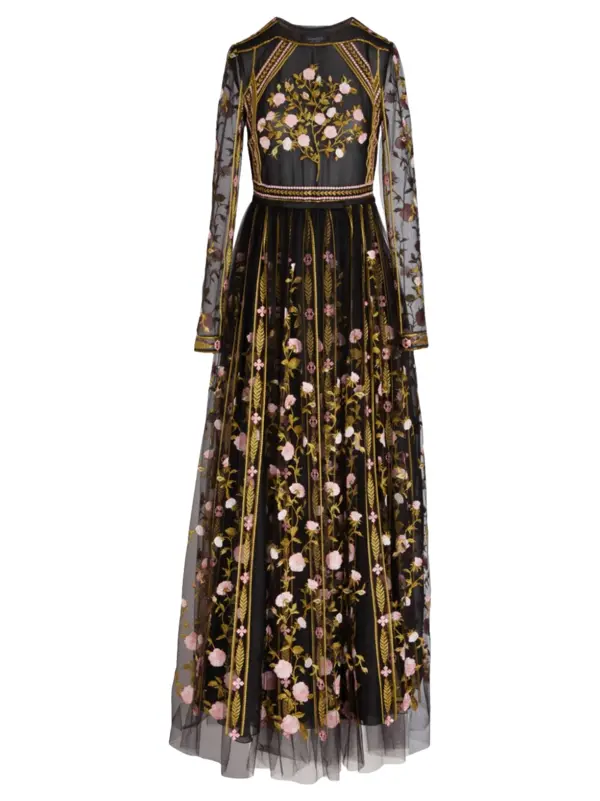 Giambattista Valli Tulle Embroidery Dress - Black
