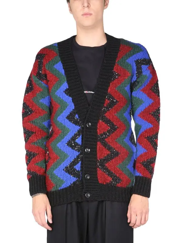 Saint Laurent Jacquard Cardigan - Multicolour